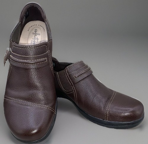 Clarks Cheyn Madi Loafers Womens Size 9.5M Brown Pebbled Leather Slip ...