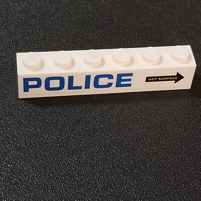 Lego 1x6 Brick White Police Decal Sticker Part 3009 Black Arrow Points ...