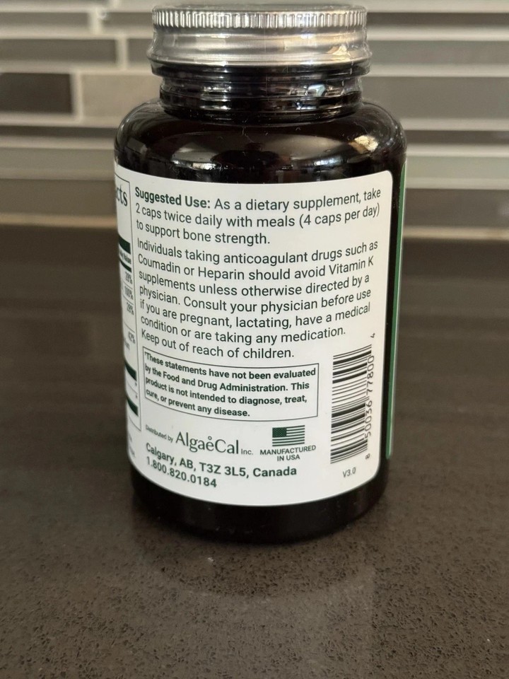 ALGAECAL Plus - Plant Based Calcium Supplement- Dietary Supplement ...