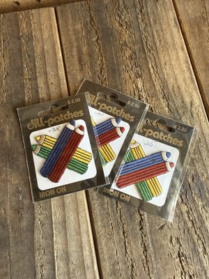 3 Pcs Crayon Embroidery Iron On Applique Patch | eBay