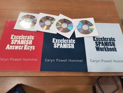 Excelerate Spanish full learning set with anserw keys,workbook, & dvds ...