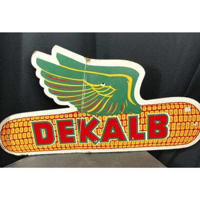 DeKalb Flying Corn Cob Ear Seed Sign Masonite Right Flying Farm 31x16 ...