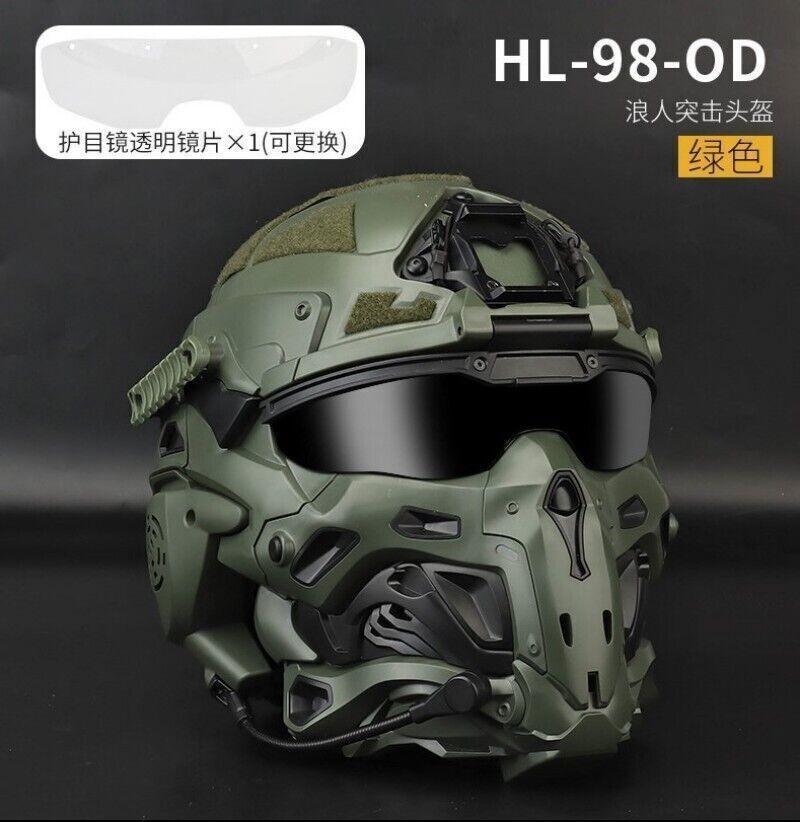 HOT Tactical Helmet Built-in Headset Anti-fog Fan Headset Modular ...