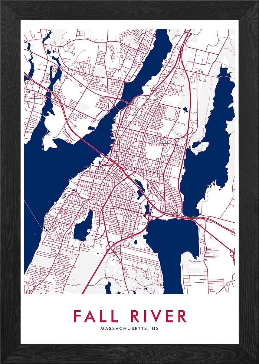 Fall River, Massachusetts Framed Wall Art Poster Canvas Print Picture ...