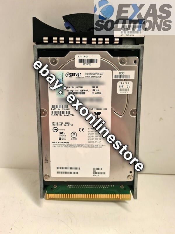 80P6322 - IBM 300GB 10KRPM U320 SCSI 80-Pin for System p (FC 1973) | eBay