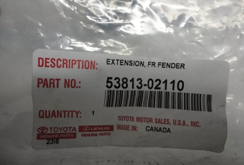 2014-2017 Toyota Corolla Right Side Front Fender Panel Extension OEM ...