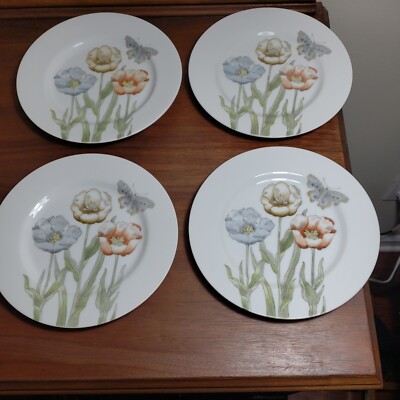 Fitz & Floyd PASTEL POPPY Set of 4 Salad Plates 7 1/2" | eBay