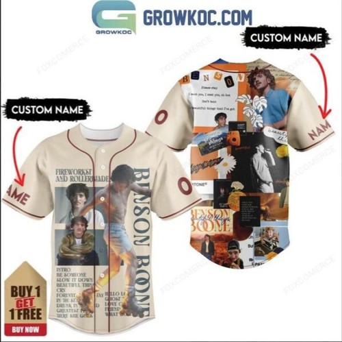 Benson Boone Fireworks And Rollerblades Personalized Baseball Jersey | eBay