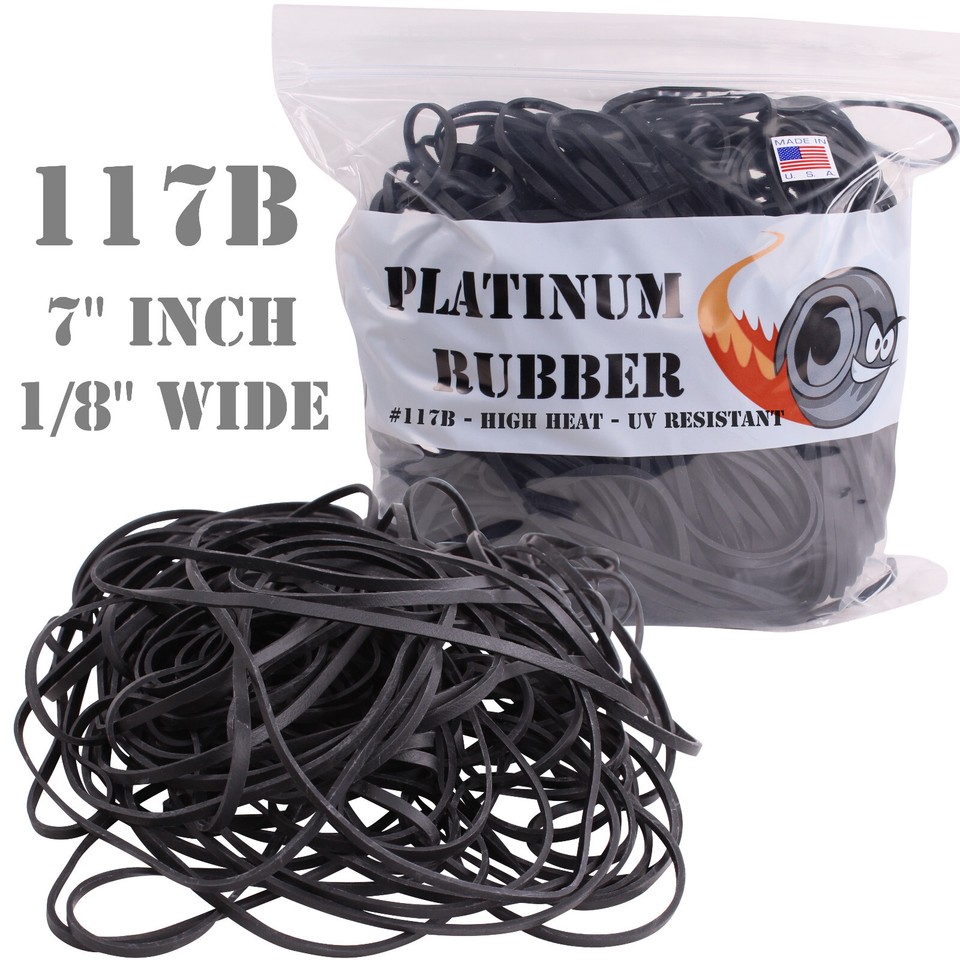 1LB Bulk Bag 7" Inch Long Black UV #117B Rubber Bands USA XL Large ...