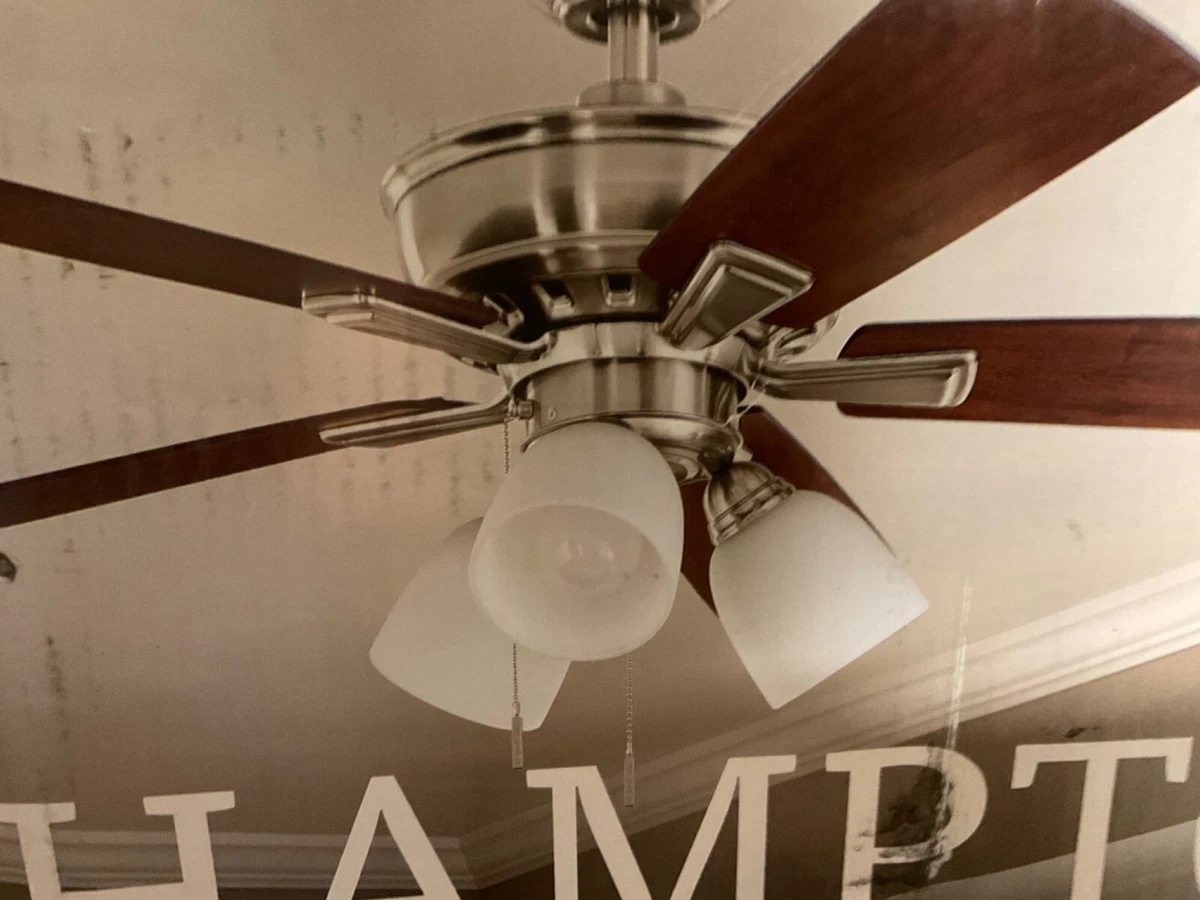 Vaurgas 44 In Led Indoor Brushed Nickel Ceiling Fan With Light Kit ...