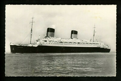Ship real photo postcard RPPC Ocean Liner Liberte French Line ...