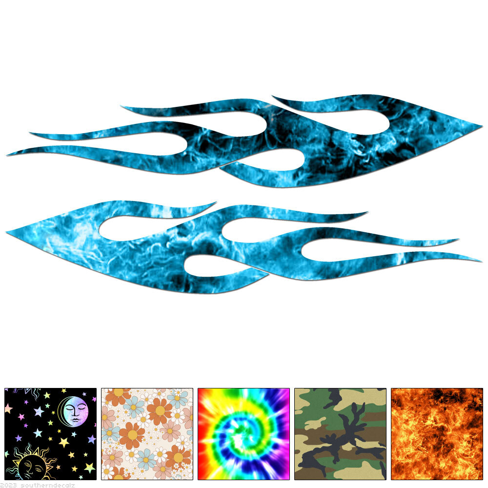 Pair Flames Fire - Decal Sticker - Multiple Patterns & Sizes - ebn7284 ...