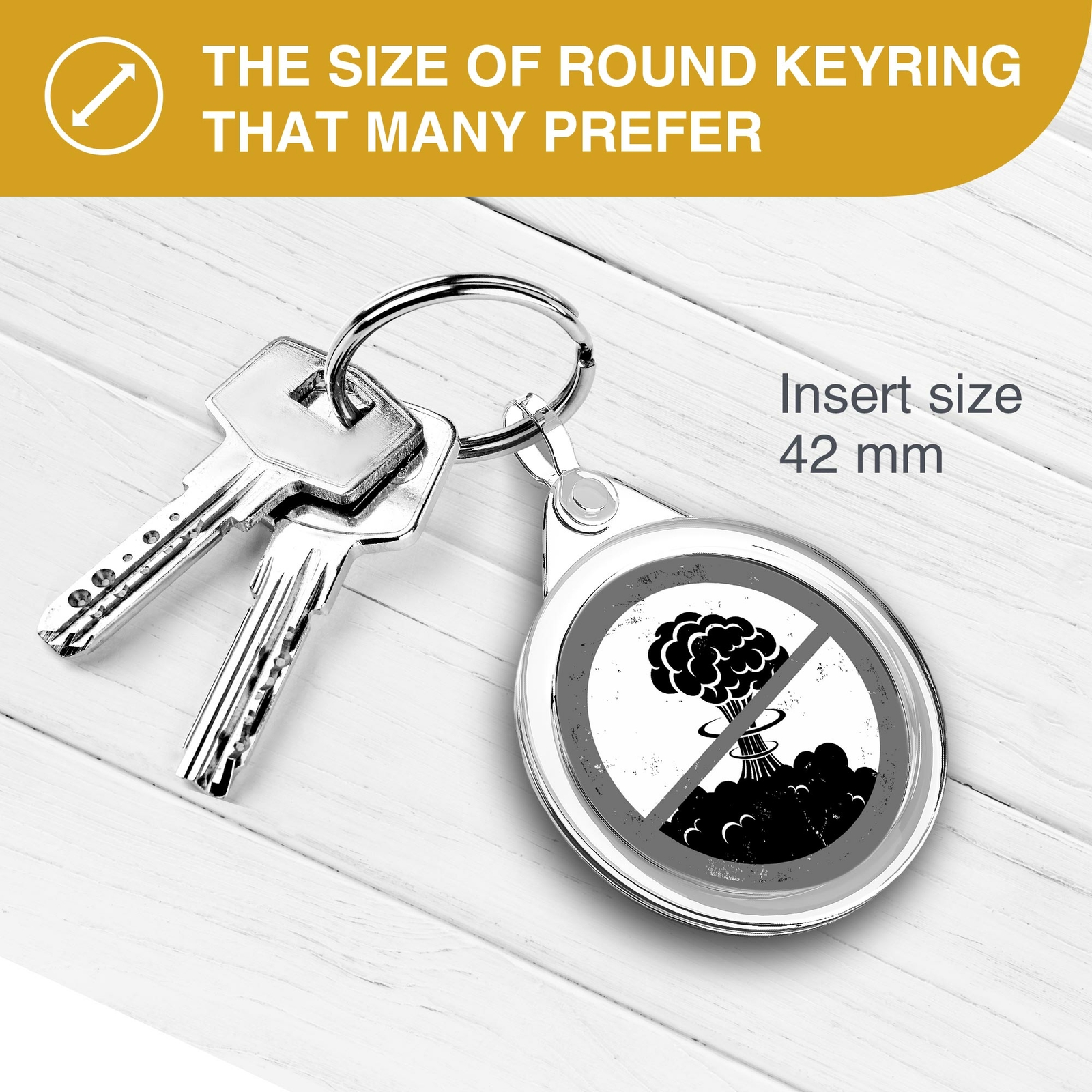 Keyring Circle - BW - No War Atomic Bomb Peace on Earth #40522 | eBay UK