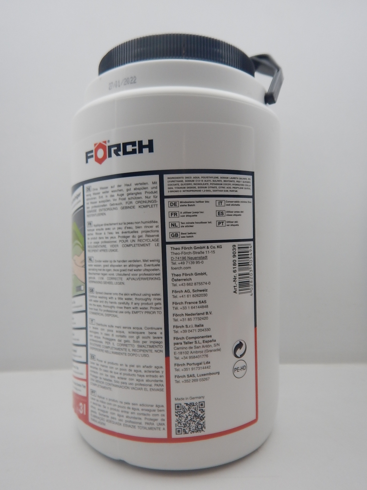 FÖRCH HANDWASCHPASTE WASCHPASTE HANDREINIGER PFLEGE DERMA TOP 3000ml ...