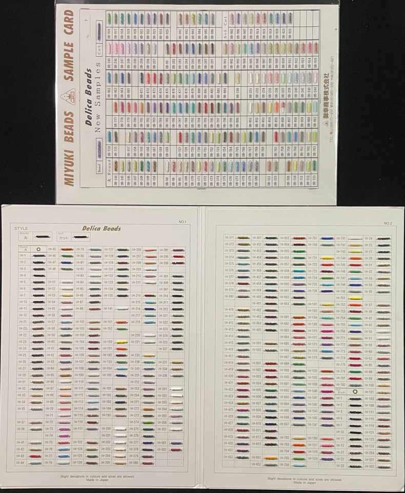 Bead Color Card: MIYUKI Delica Bead with real bead samples-AB2 | eBay