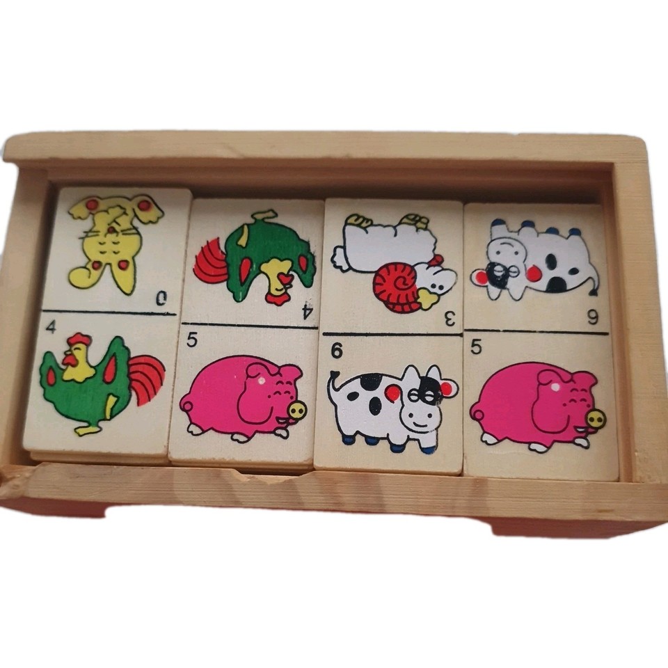 FARM DOMINOES, WOODEN GAME,used, in good condition | eBay