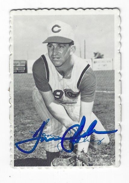 Autographed TOMMY HELMS Cincinnati Reds 1969 Topps Deckle Edge #20 w ...