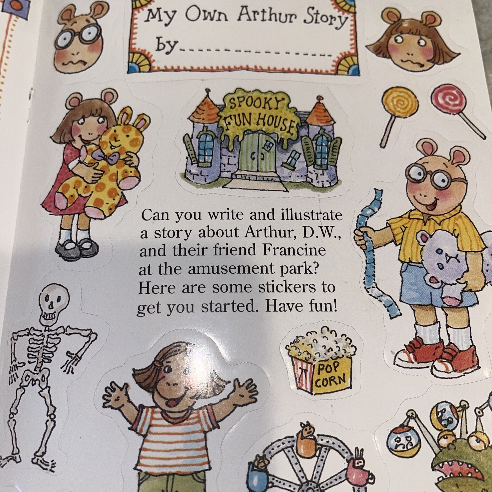 Vintage 90s Scholastic Arthur Sticker Lot Franklin Turtle Punch out ...