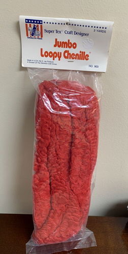 Vintage Sealed Blue Jay Creative Craft Jumbo Loopy Chenille 3 Yards ...