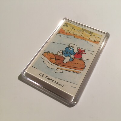FRIDGE MAGNET - Smurfs - Floating Smurf (original 1970s card #120) | eBay