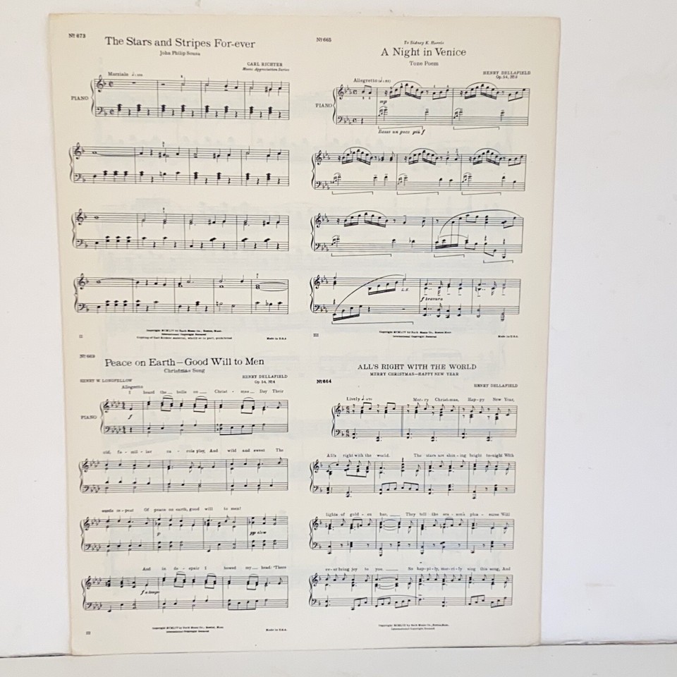 Vintage 1955 Mozart In The Palace in G Major Piano Sheet Music by H ...