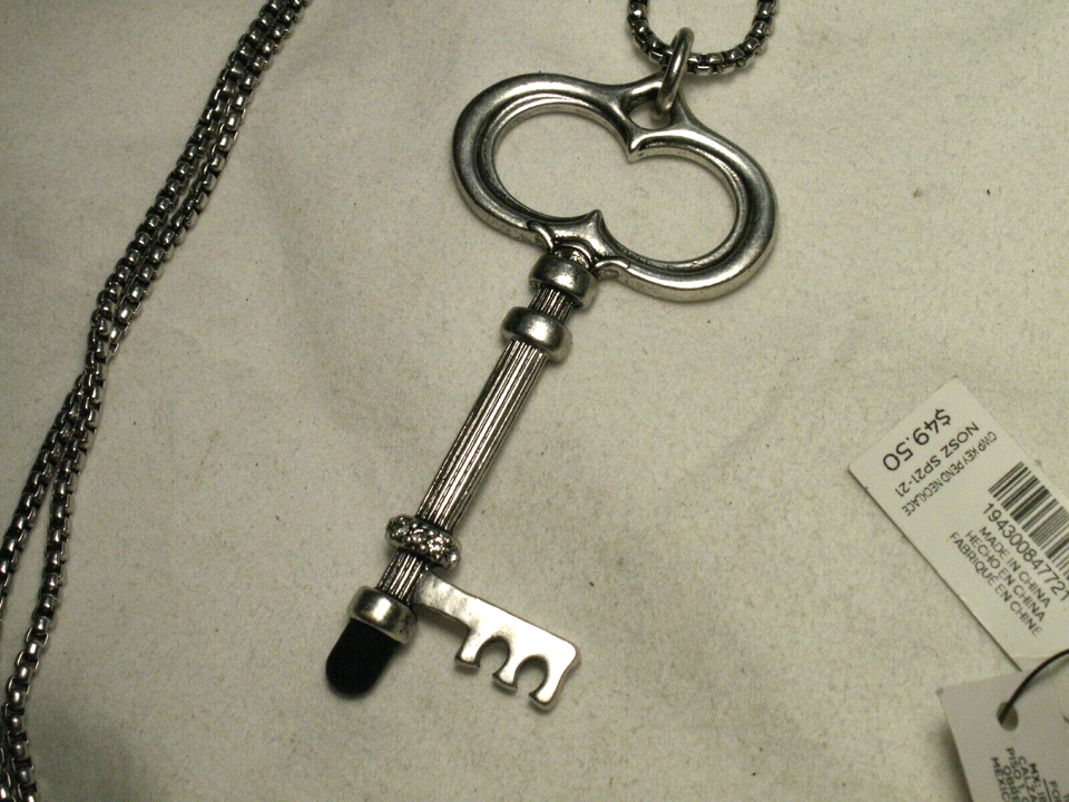 Chico's Color Argento Grande Scheletro Chiave Ciondolo Collana | eBay
