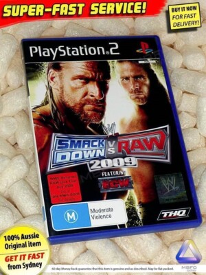Smackdown vs Raw 2009 Sony PS2 (NEW) AU PAL wrestling cage fighting ...