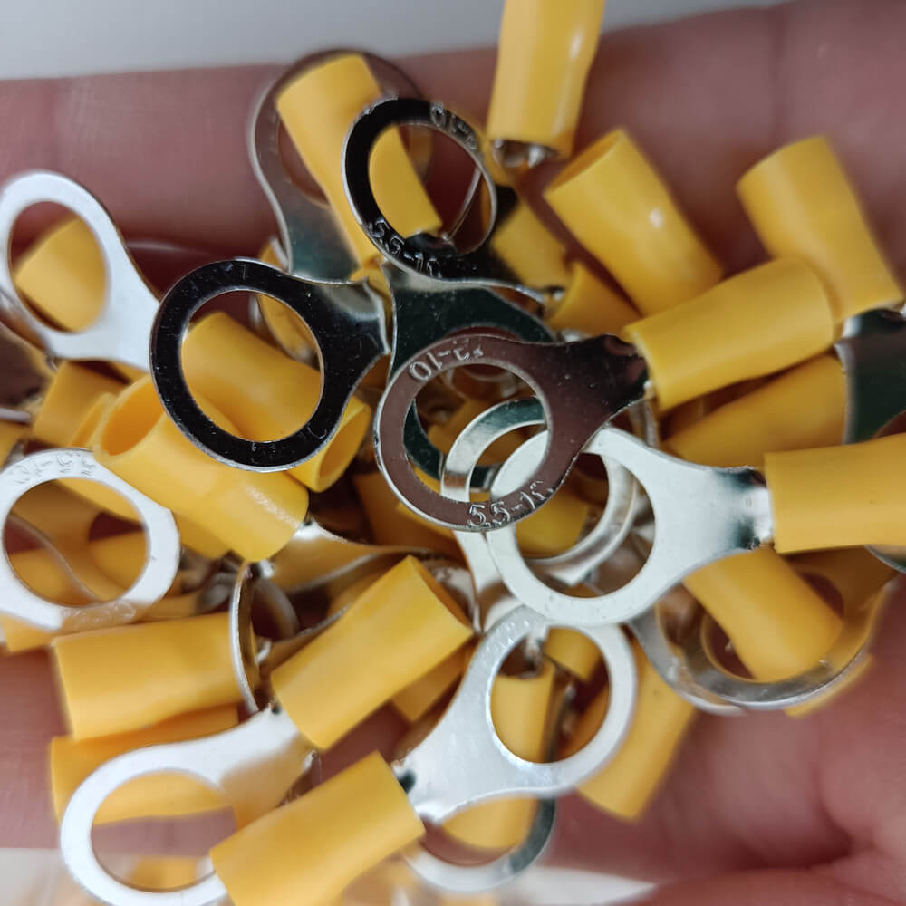 50-300Pcs Yellow 12-10 Gauge Car Ground Wire Ring Terminals Vinyl ...