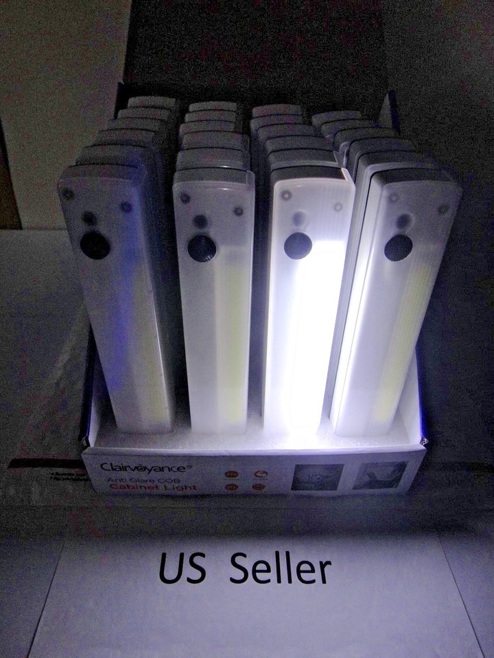 4pk Anti Glare COB LED Wall Lighted Switch Wireless Night Light Battery ...