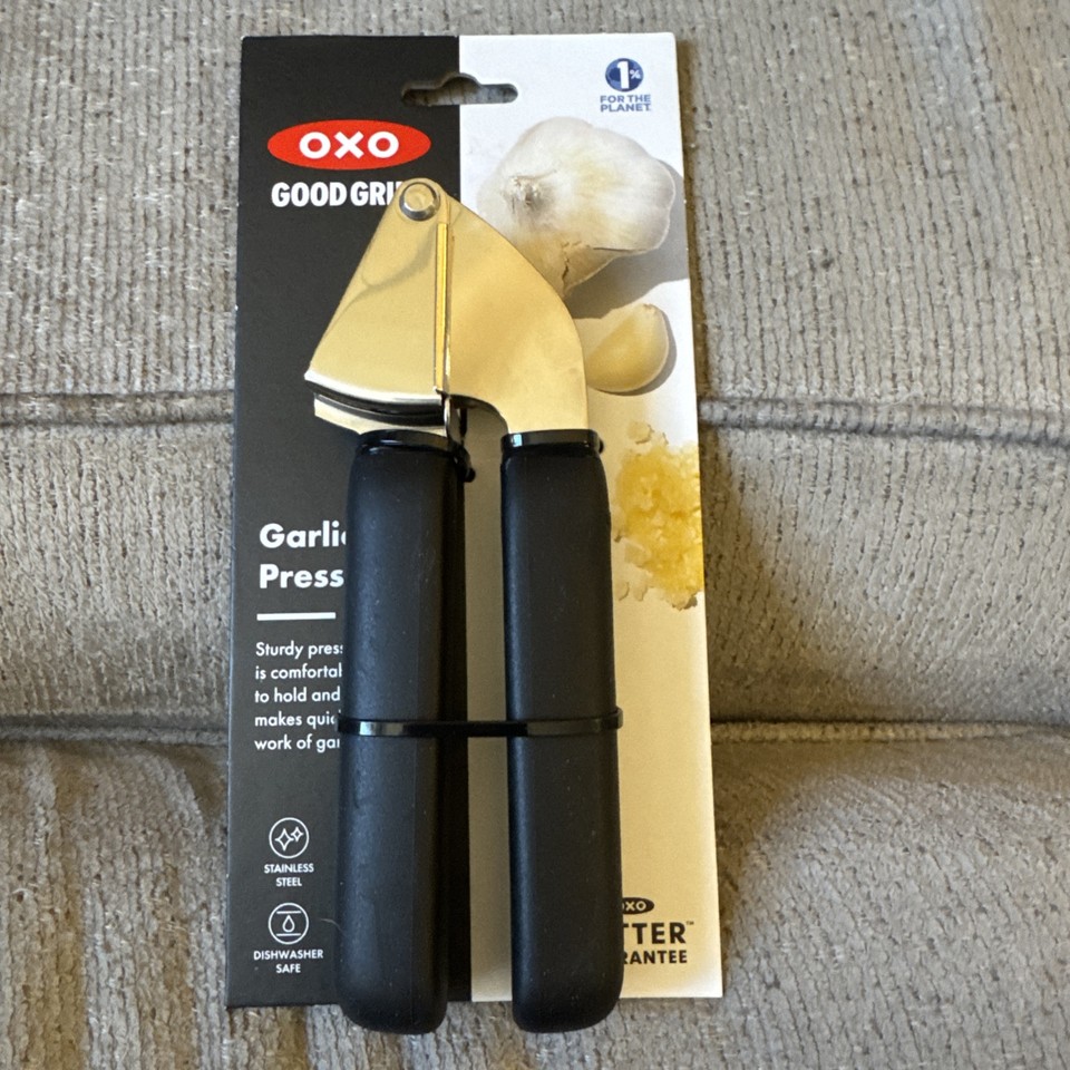 OXO Good Grips Black Rubber/Stainless Steel Garlic Press | eBay