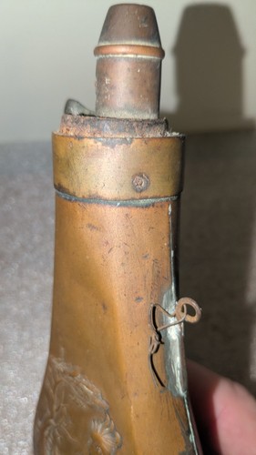 Civil War Era British Copper Gun Powder Flask With Native American ...