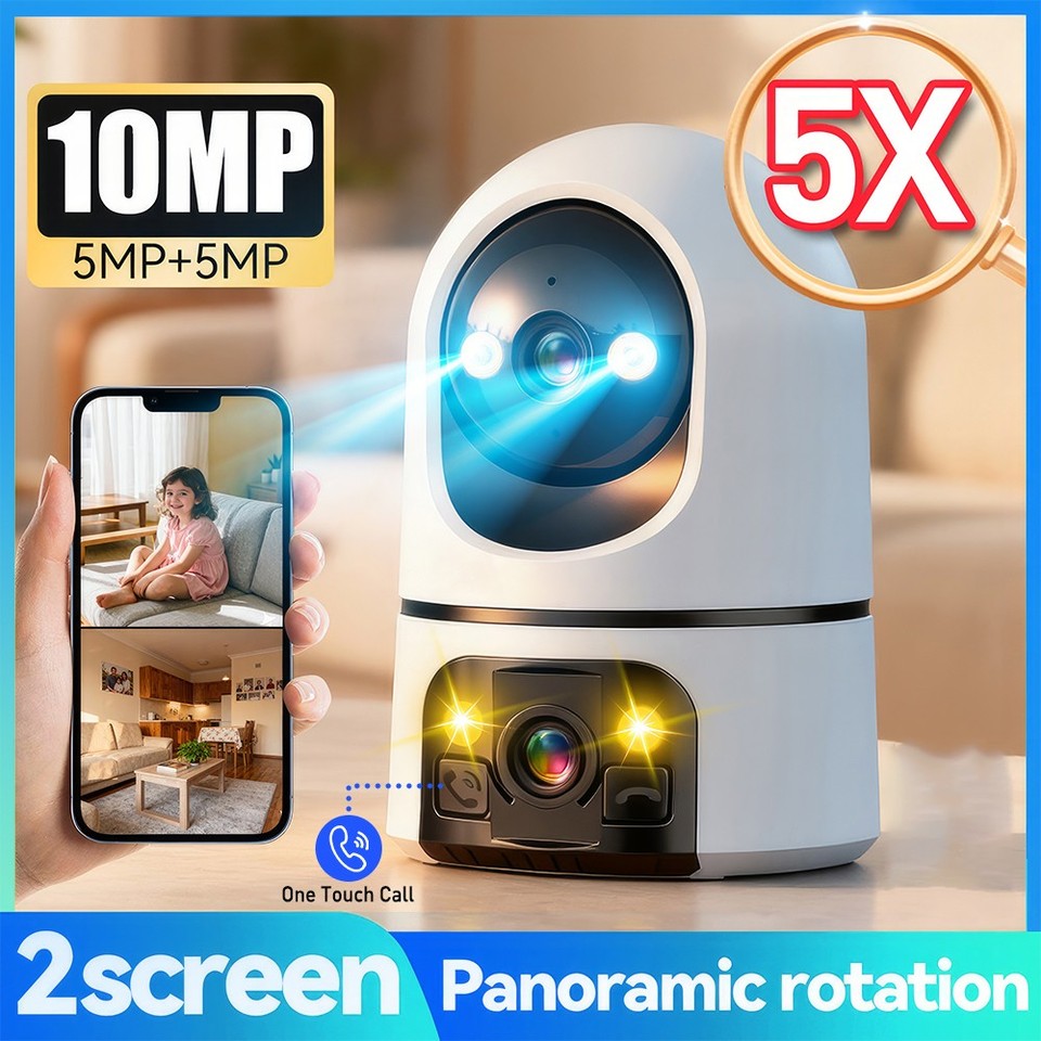 Security Camera 5G WIFI Indoor Smart Home Baby Pet Monitor Night Vision ...