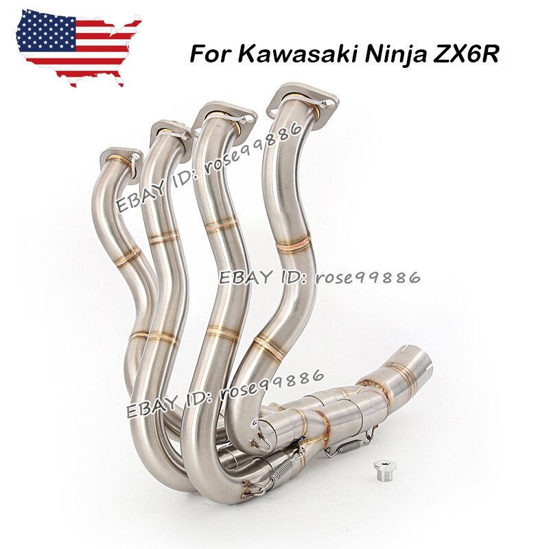 For Kawasaki Ninja ZX6R ZX636 ZX-6R Modified Slip Exhaust Header Link ...