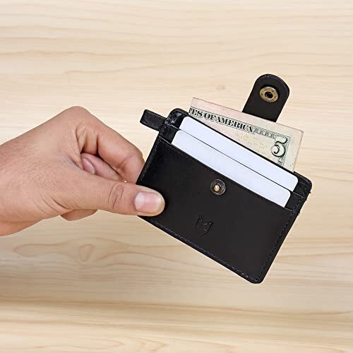 Men's Slim Minimalist Key Leather Card Holder Wallet RFID Blocking ...