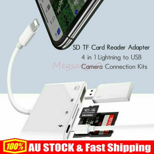 4in1 OTG Camera Card Reader to USB Adapter SD TF For iPhone iPad iPod ...