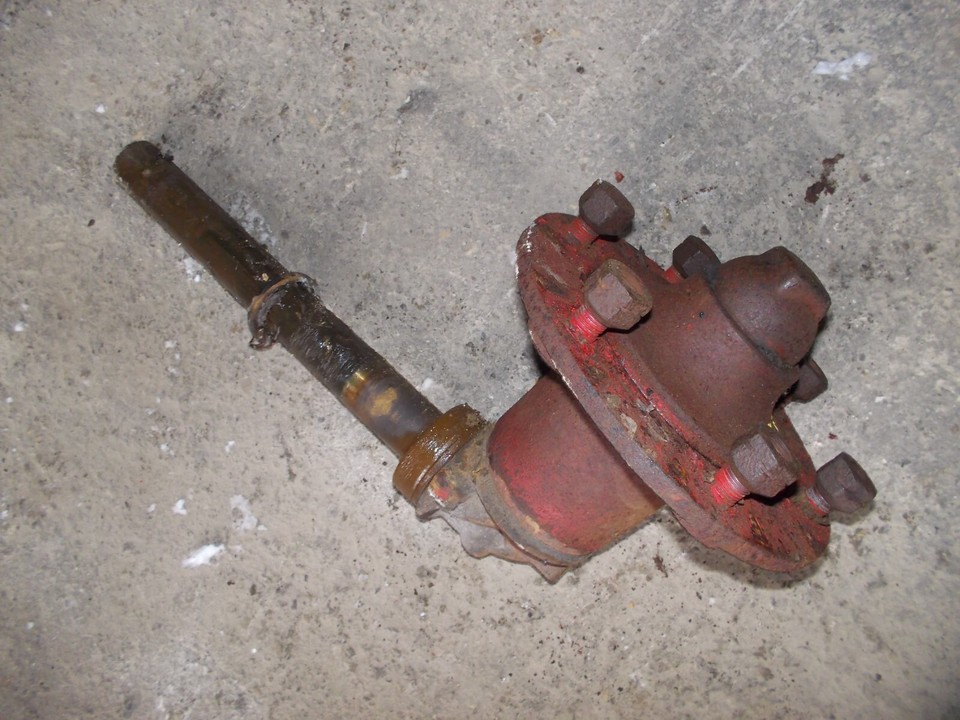Ford 8N tractor ORIGINAL front left wheel spindle w/ hub cap + studs ...