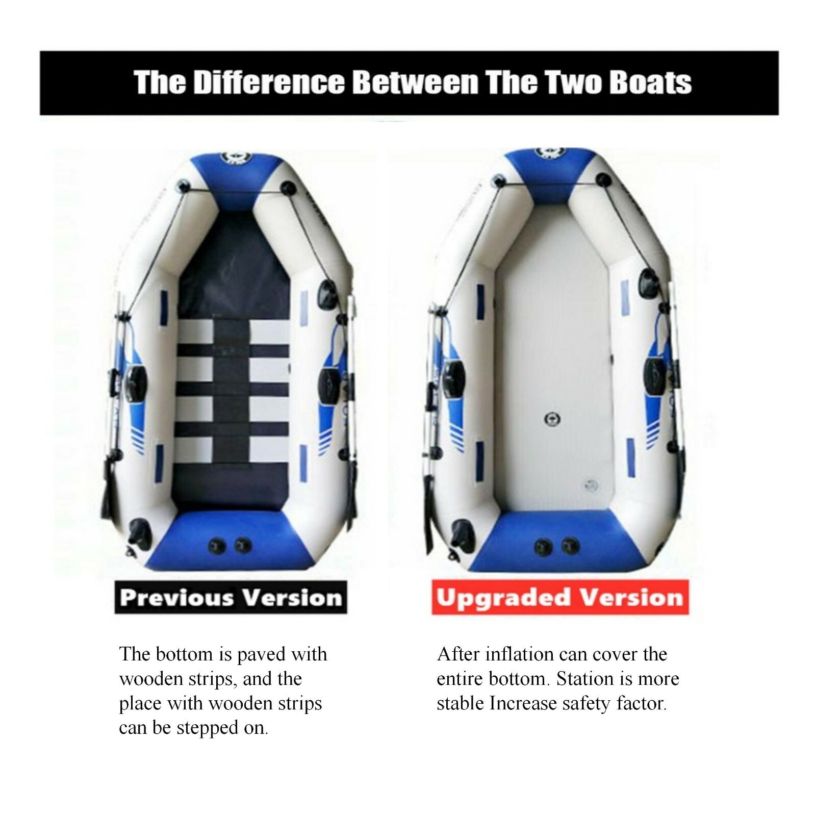 Inflatable Boat 2.3/3M Raft Sets with 40/66Lbs Trolling Motor & Motor ...