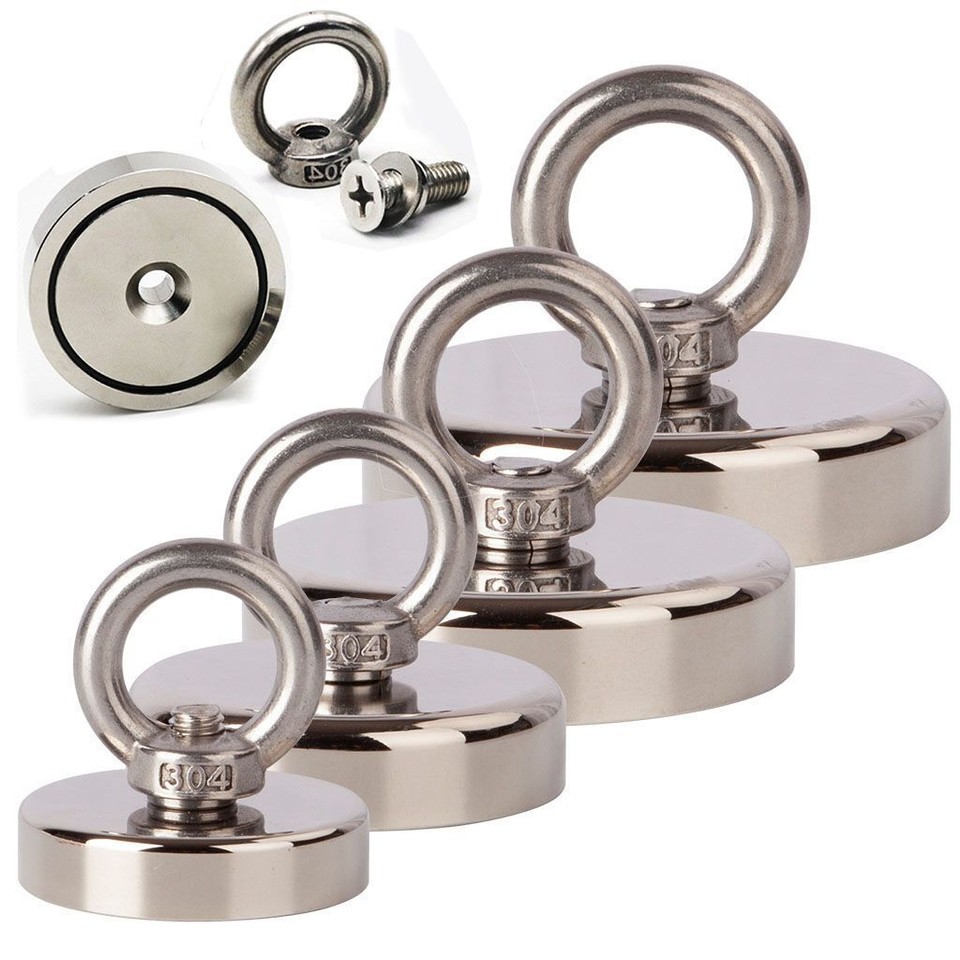 Fishing Magnet Upto 1000 Lbs Pull Force Heavy Duty Strong Neodymium ...