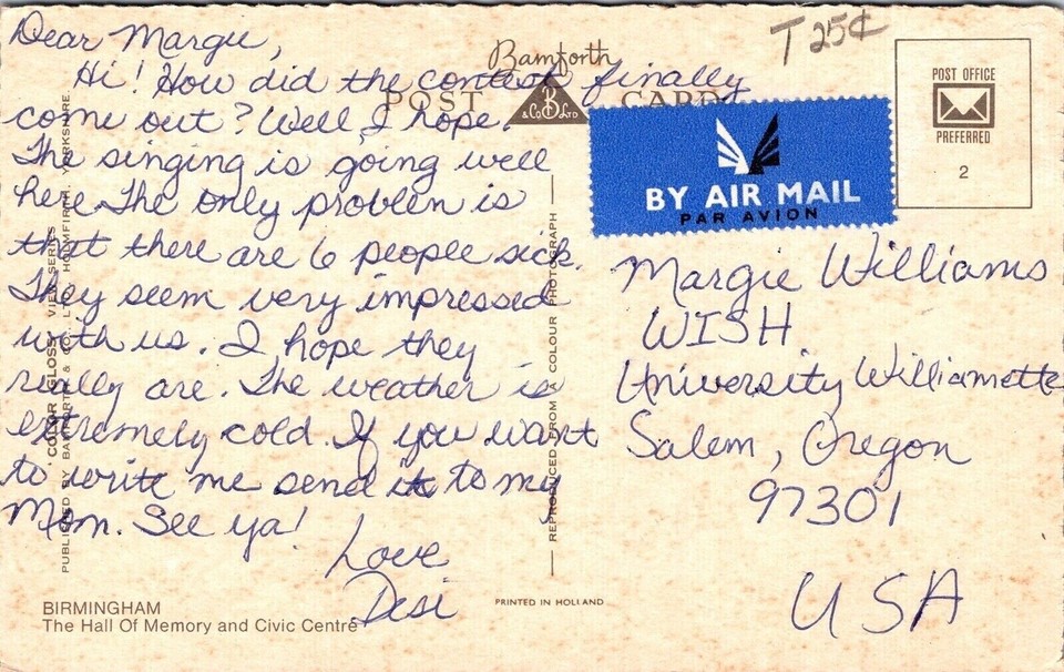 Birmingham Hall Civic Center Flower Garden People Clock Postcard ...