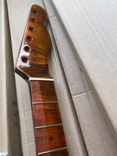 Stainless 21 Fret Guitar Neck Gloss Canada Maple Bone Nut for Fender ST ...