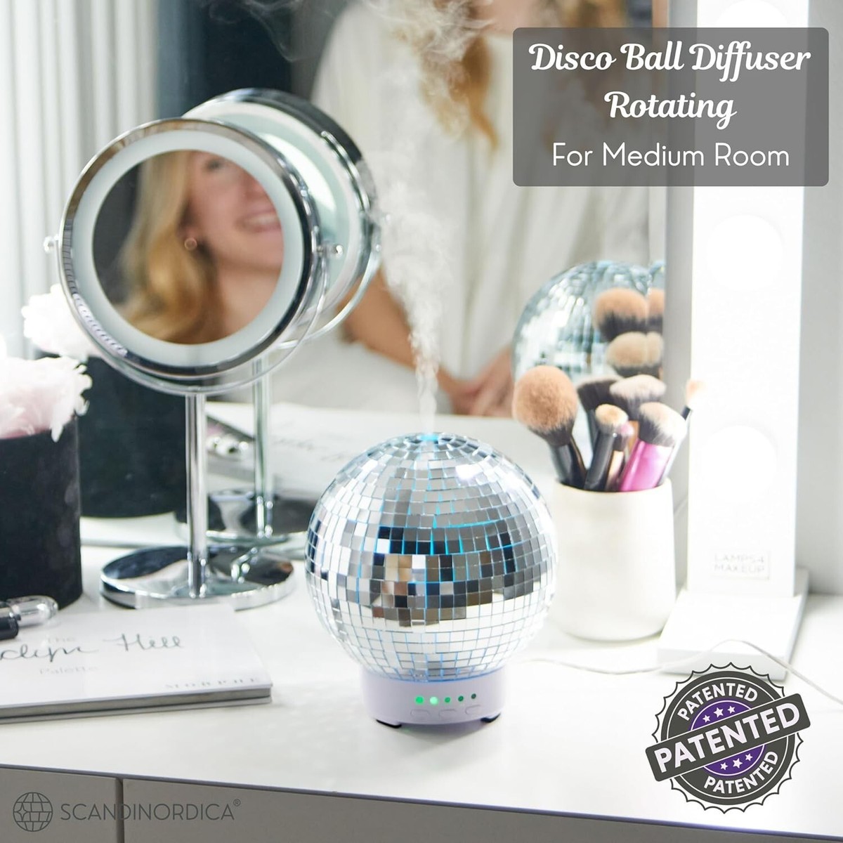 Disco Ball Defuser Rotating Disco Ball Diffuser - 7 Color Mood Light ...