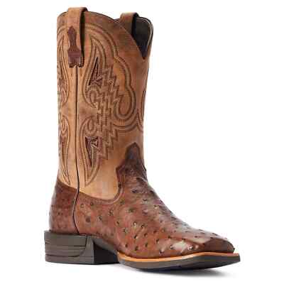 Ariat Men's Full-Quill Ostrich Exotic Western Boot Wide Square Toe ...