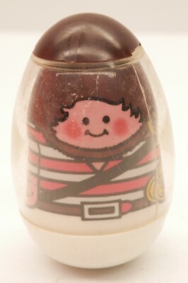 Vintage Hasbro Weebles Pirate Boy Brown Hair White Base HTW18 c.1975 ...