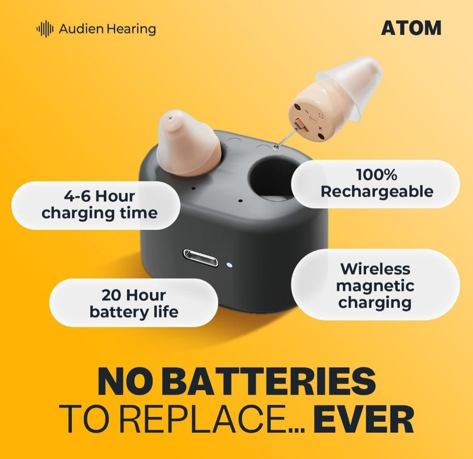 Audien ATOM Rechargeable Hearing Amplifier to Aid and Assist Hearing Premium | eBay