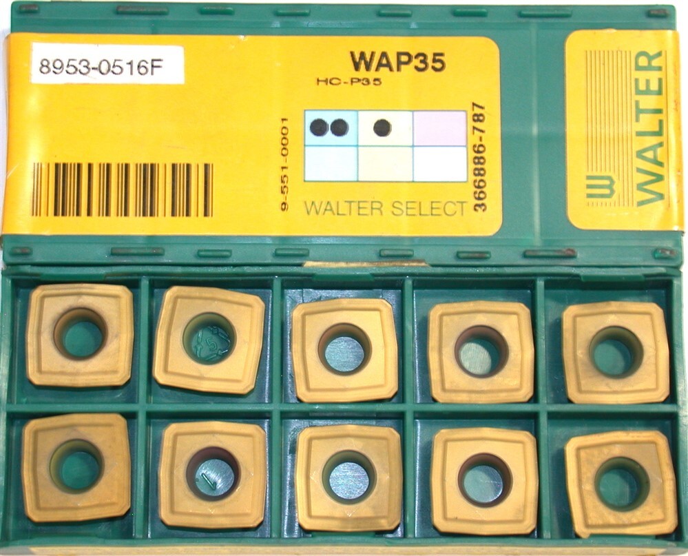 Lot of 10 Walter Waukesha Carbide Indexable Tin Coat Drill Inserts ...