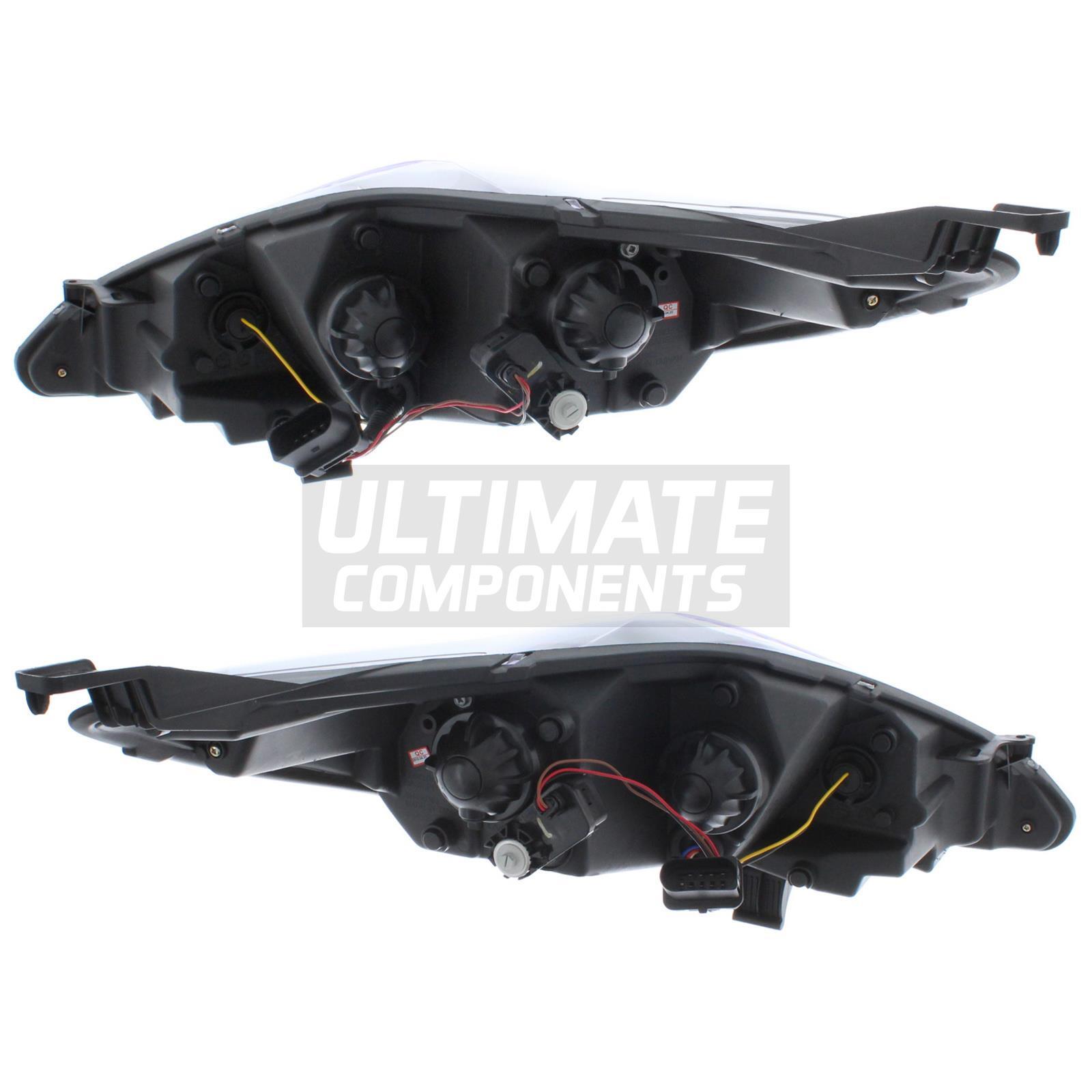 Ford Fiesta Mk7 2008-2013 Projector Headlights Lamps With LED DRL Black ...