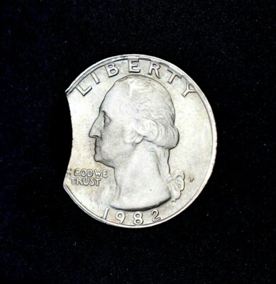 1982 Washington Quarter~Chipped Planchet~Mint Error Coin~AU~Combo ...