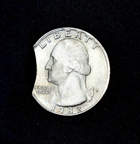 1982 Washington Quarter~Chipped Planchet~Mint Error Coin~AU~Combo ...