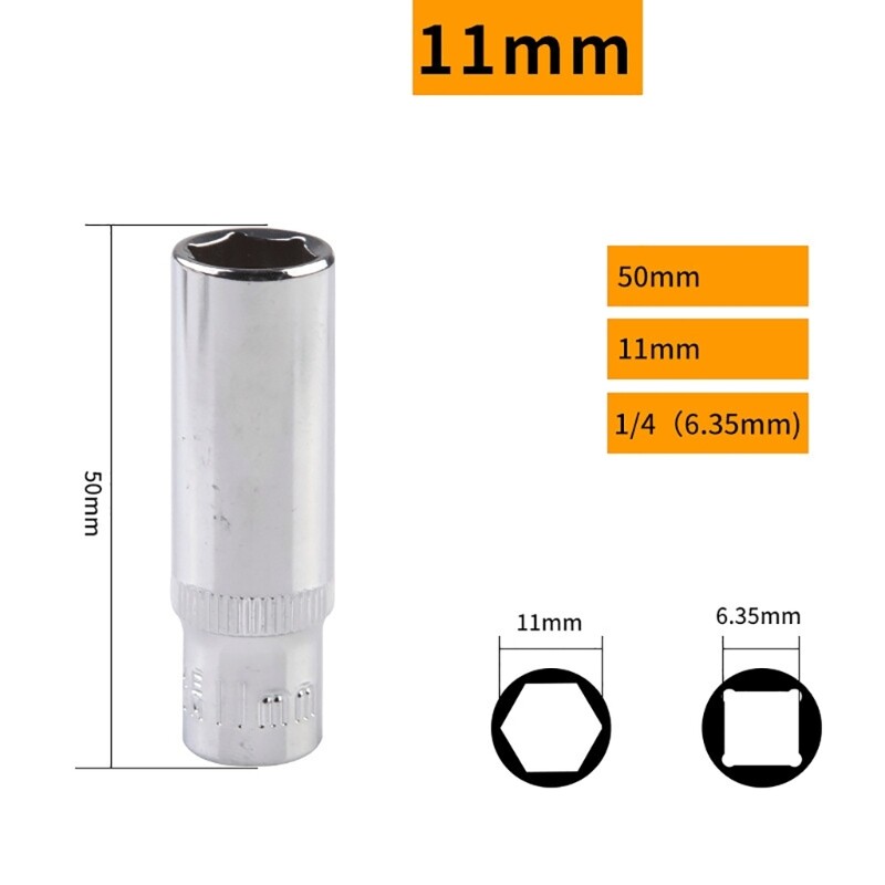 11Pcs 4inch Socket Impact Wrenches Hexagonal Socket Head Spanners ...