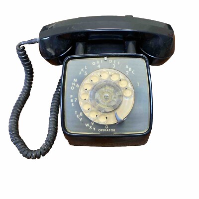 Vintage GTE Automatic Electric Telephone Black Rotary Classic Dial Desk ...